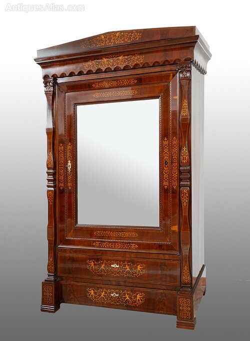 Smith Neapolitan Wardrobe In Mahogany And Maple. as906a1794 - Antiques ...