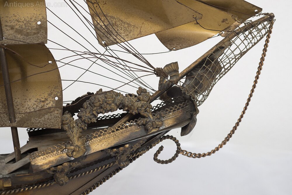 Antiques Atlas - Venetian Brass Sailing Ship. 20th Century. as906a1673