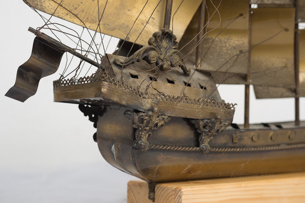 Antiques Atlas - Venetian Brass Sailing Ship. 20th Century. as906a1673