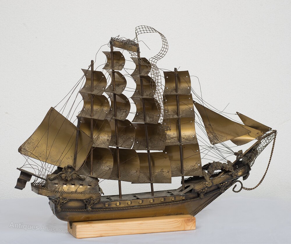 Antiques Atlas - Venetian Brass Sailing Ship. 20th Century. as906a1673