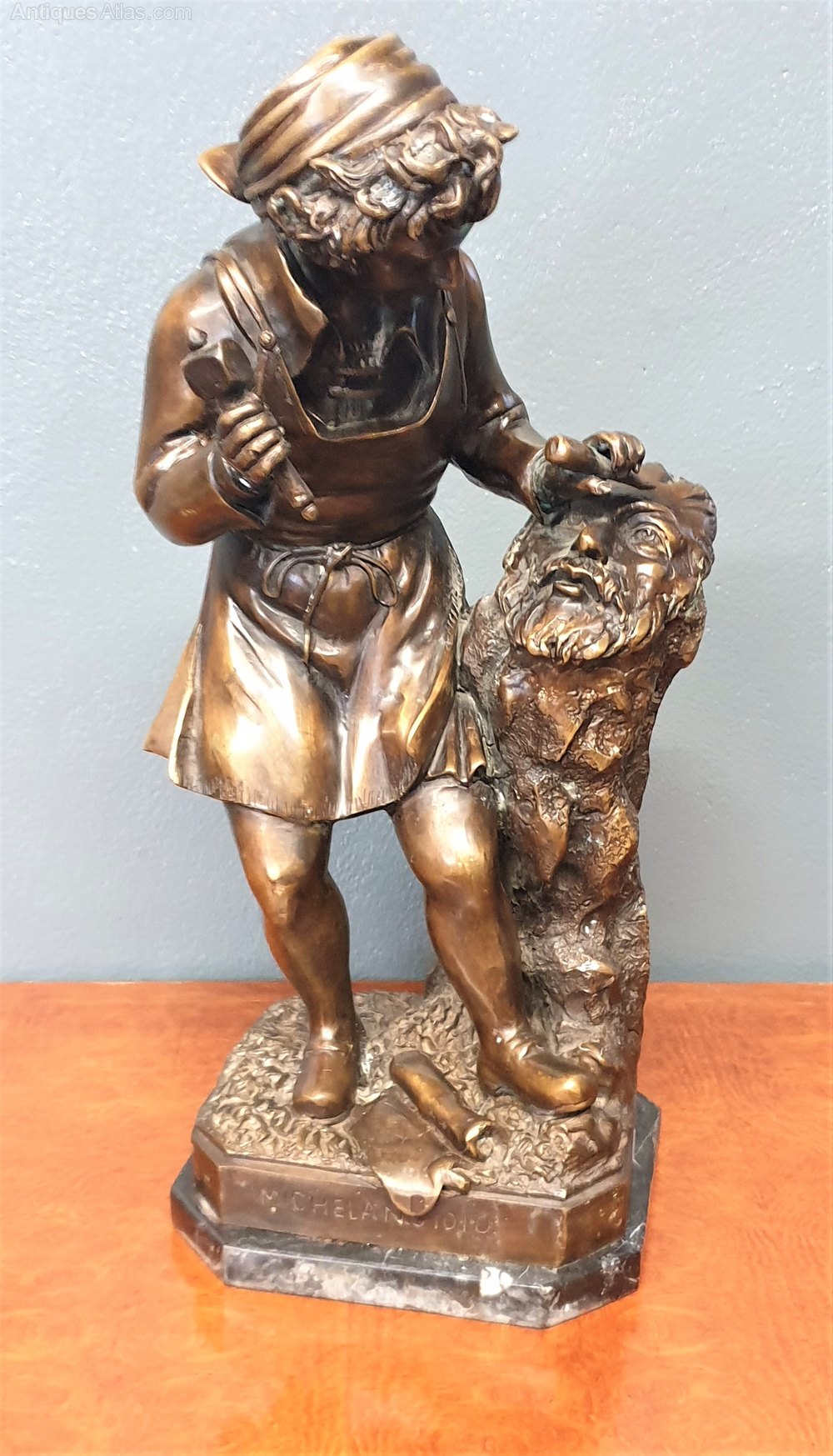 Antiques Atlas - Bronze Figure Of Michelangelo