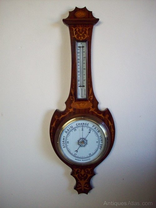 Antiques Atlas - Edwardian Mahogany & Inlaid Barometer as619a107 / O 60