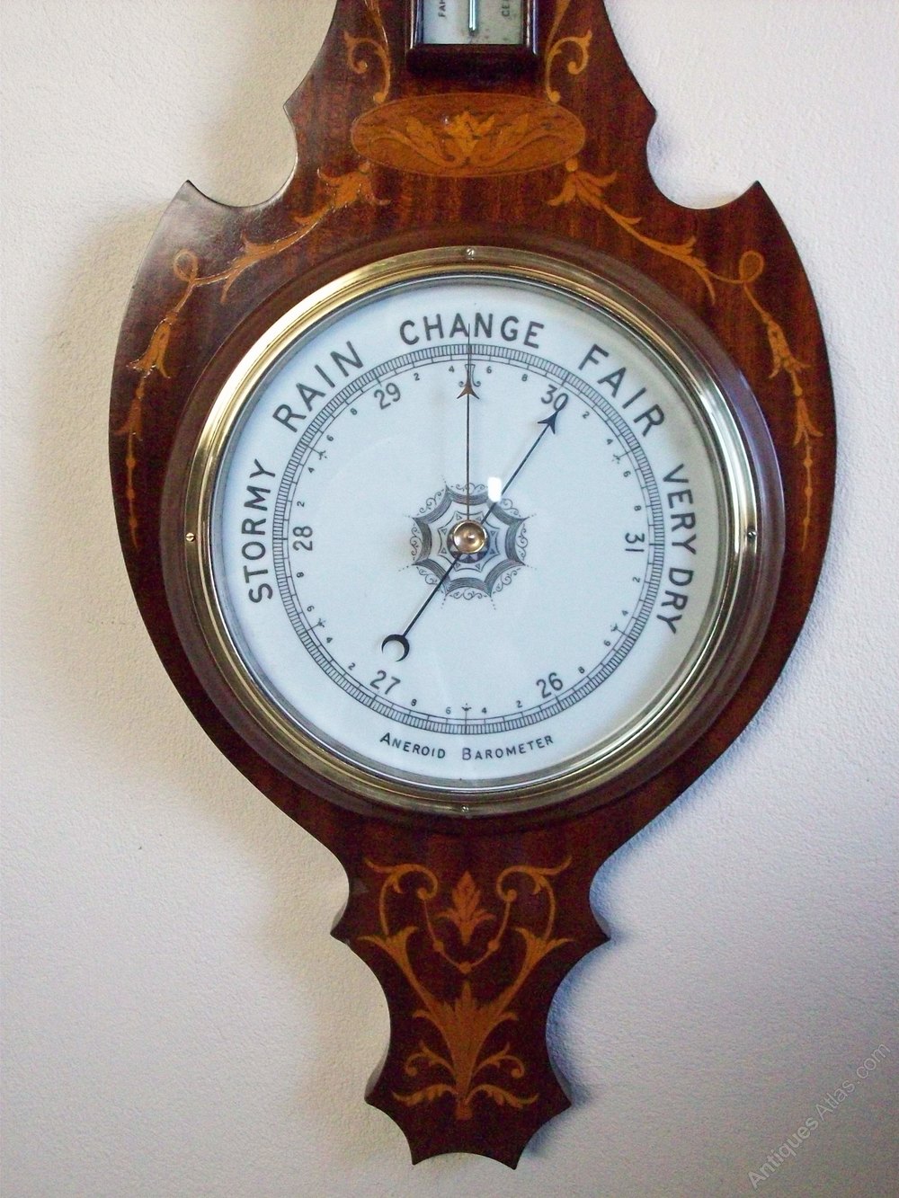 Antiques Atlas - Edwardian Mahogany & Inlaid Barometer as619a107 / O 60