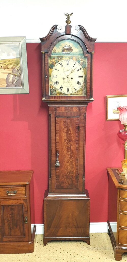 Antiques Atlas - Georgian Mahogany Longcase Clock (Rocking Ship ...