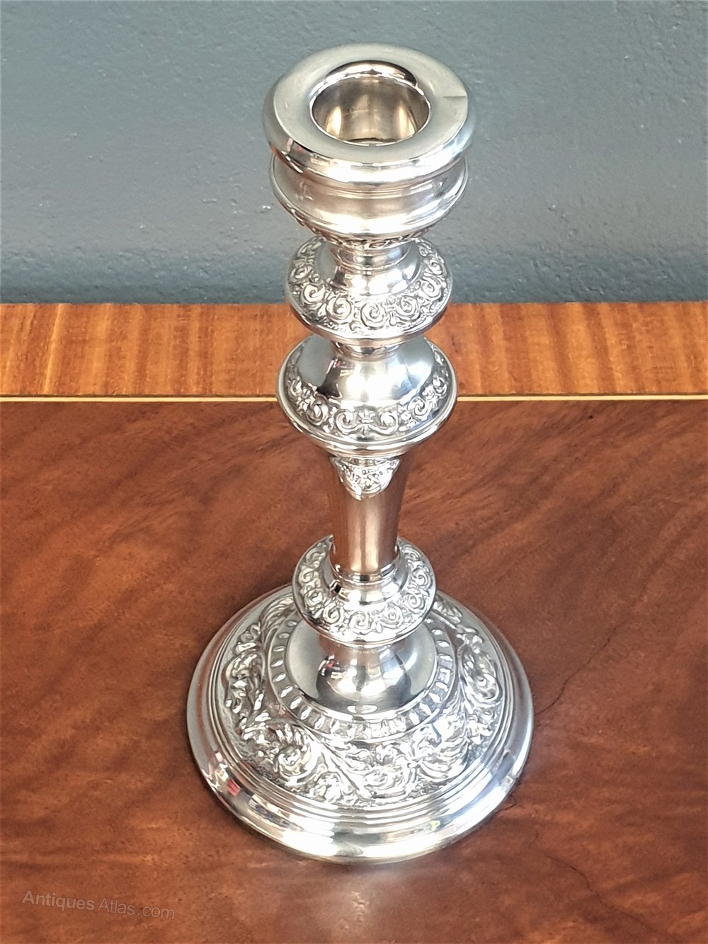 Antiques Atlas - Pair Of Silver Candle Sticks.
