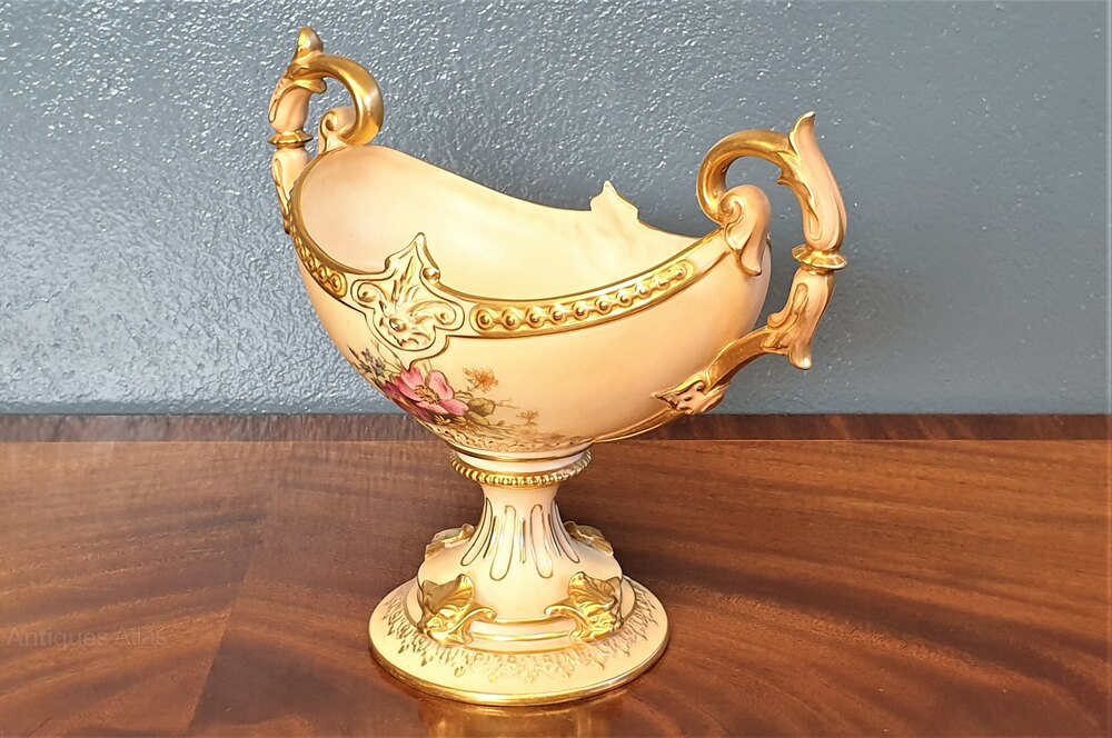 Antiques Atlas - Royal Worcester Blush Ivory Boat Shape Vase as619a997 ...