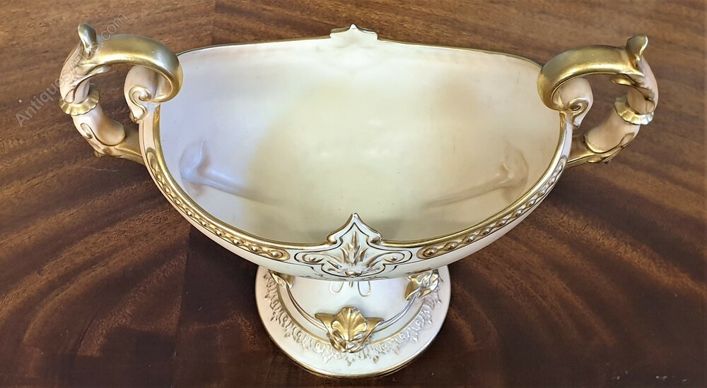 Antiques Atlas - Royal Worcester Blush Ivory Boat Shape Vase as619a997 ...