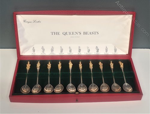 Antiques Atlas - Set Of Commemorative Silver Tea Spoons.