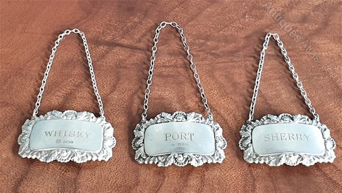 Antiques Atlas - Set Of 3 Silver Decanter Labels