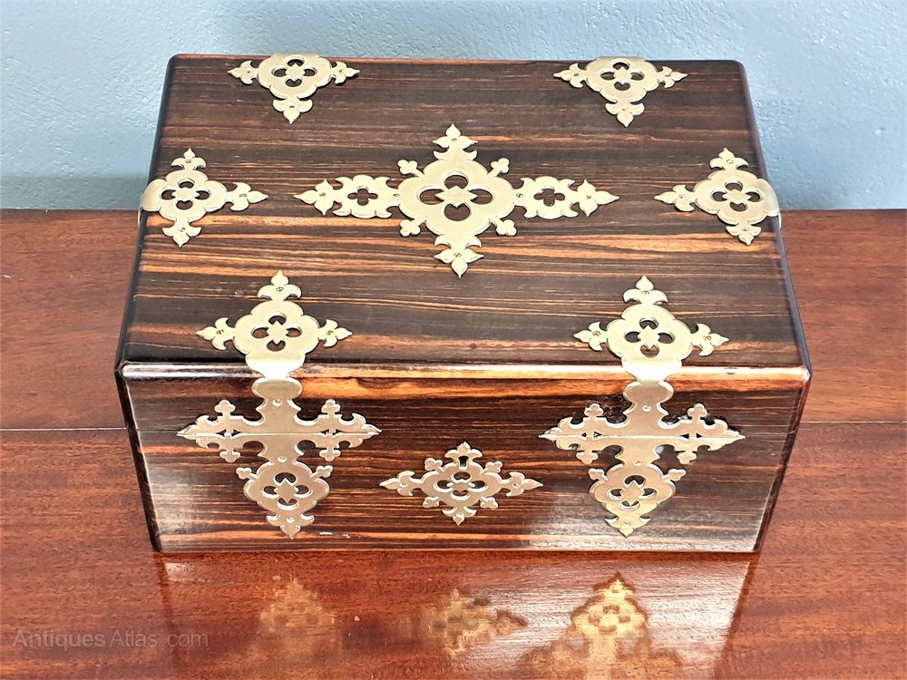 Antiques Atlas - Victorian Coromandel Wood Sewing Box.