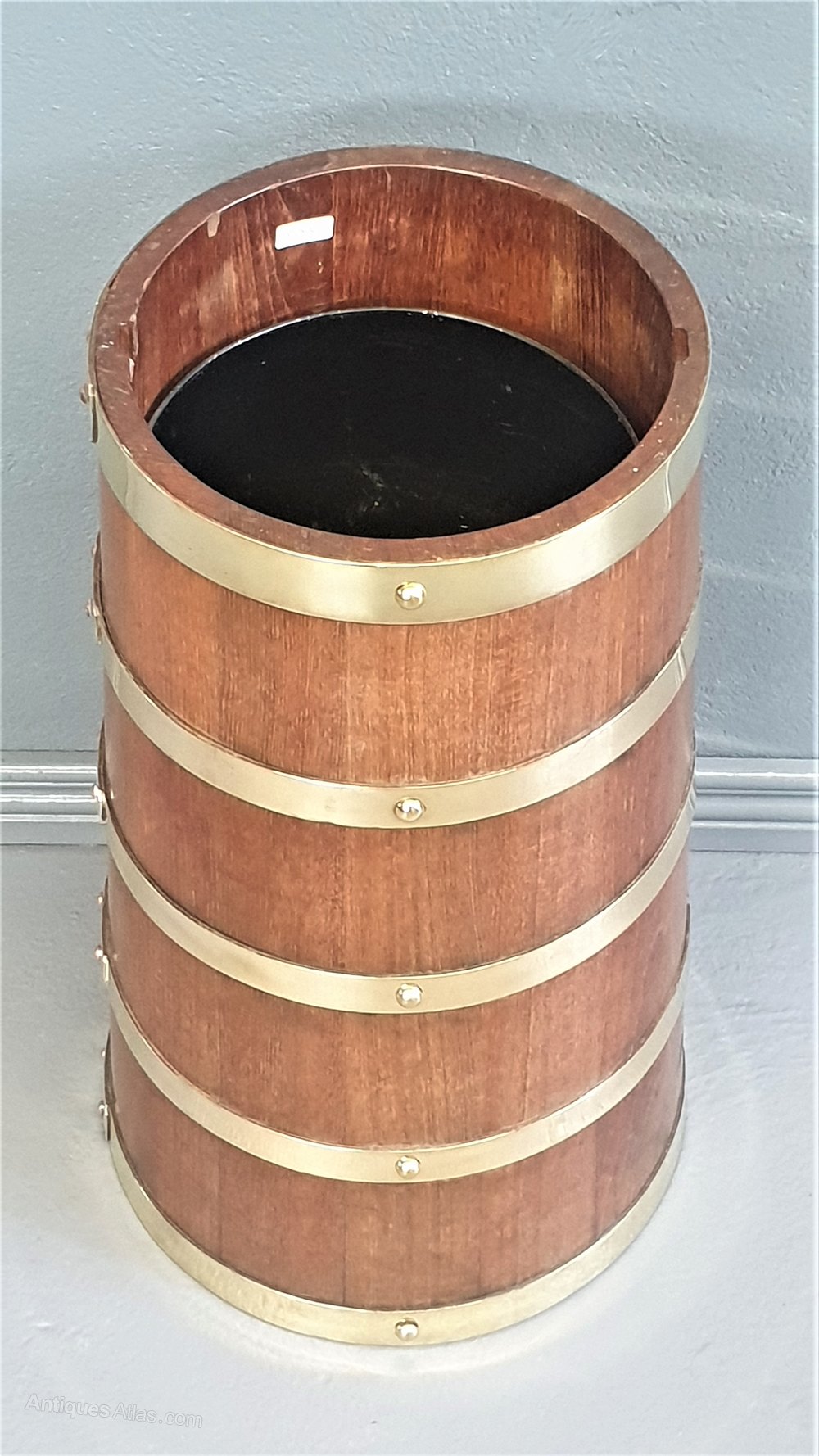 Victorian Oak & Brass Bound Stick Barrel - Antiques Atlas