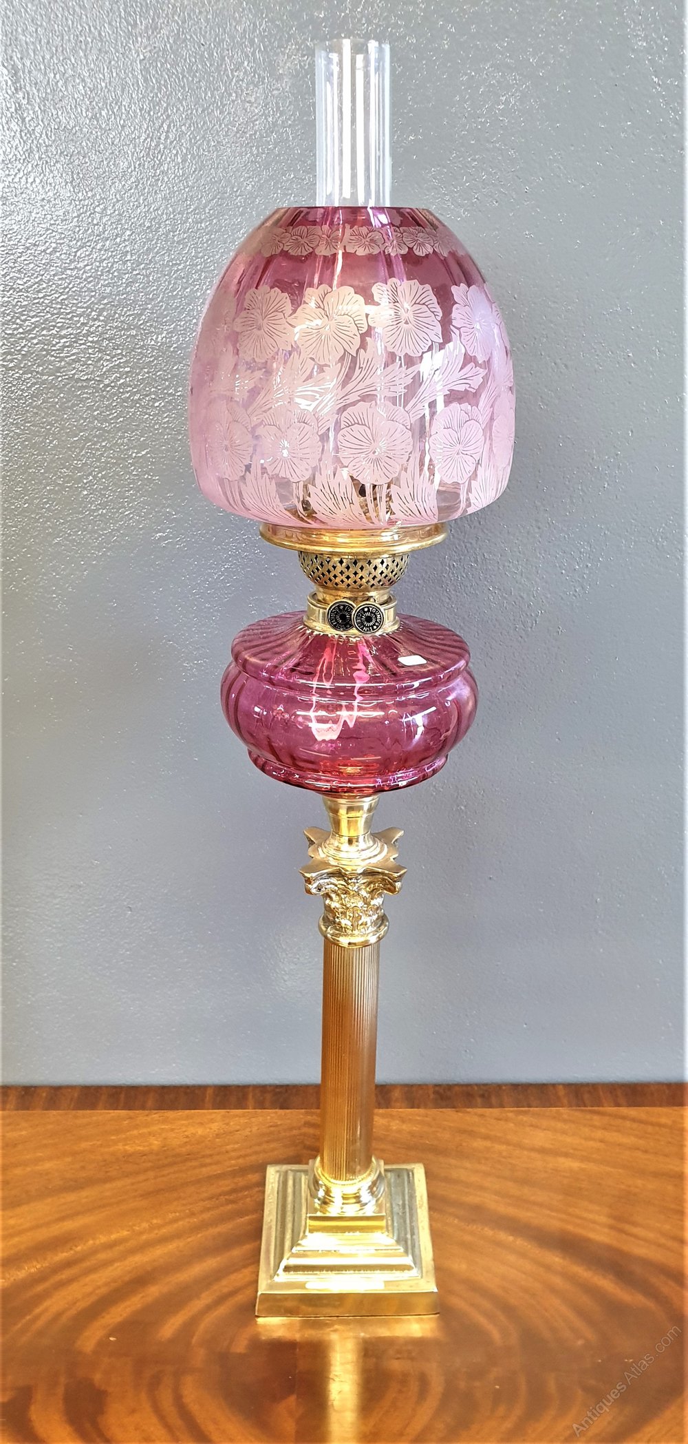 Antiques Atlas - Victorian Ruby Glass Oil Lamp