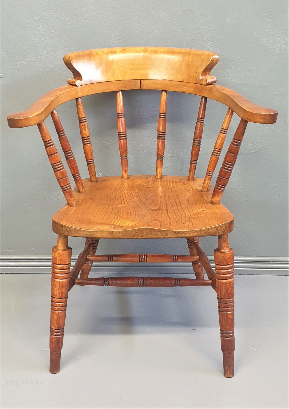 Victorian Smokers Bow Arm Chair. - Antiques Atlas