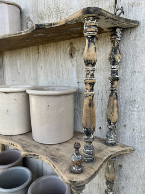 Wall Hanging Shelf With Distressed Paint Remnants as1262a038 - Antiques ...