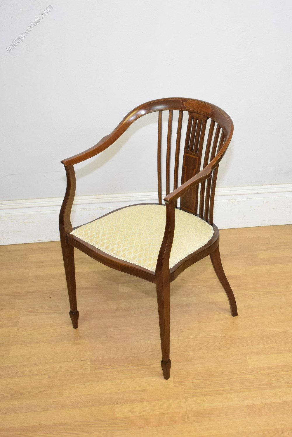 Edwardian Inlaid Tub Chair - Antiques Atlas
