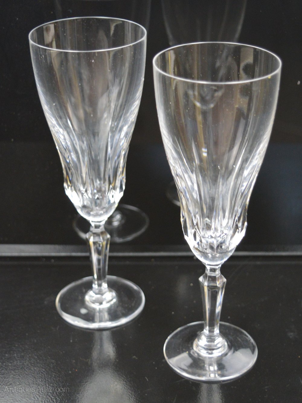 Antiques Atlas - Vintage Val St Lambert Crystal Fluted Champagne