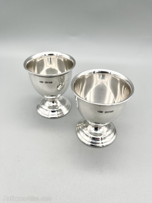 Antiques Atlas - 2 X Vintage Silver Egg Cups, Broadway & Co, 1973 ...