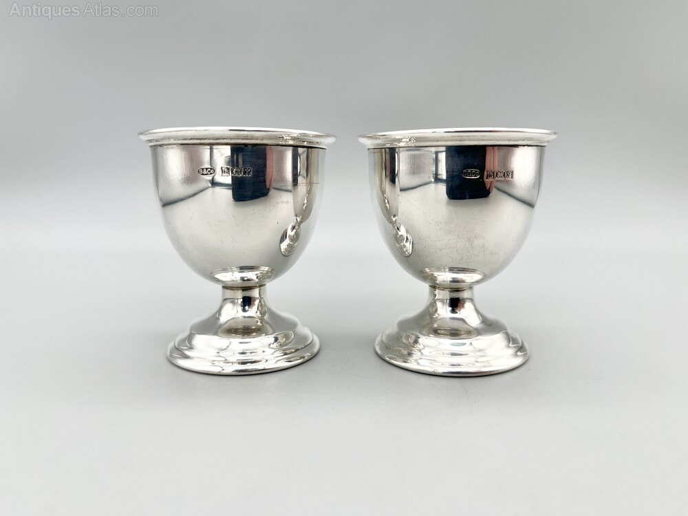 Antiques Atlas - 2 X Vintage Silver Egg Cups, Broadway & Co, 1973 ...