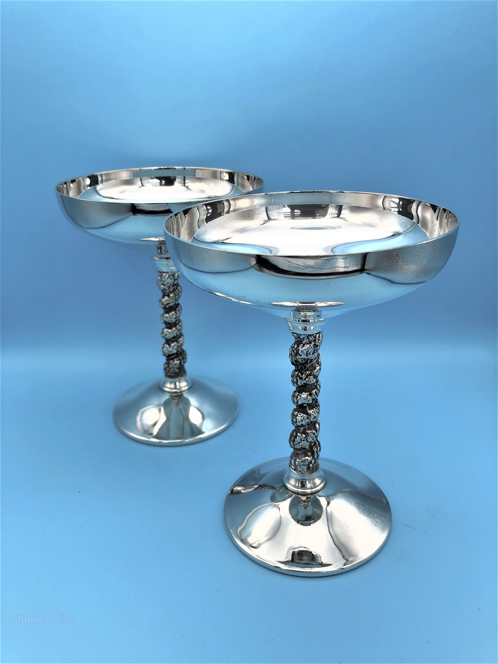 Antiques Atlas - 2 X Vintage Silver Plate Sundae Dishes, Falstaff ...