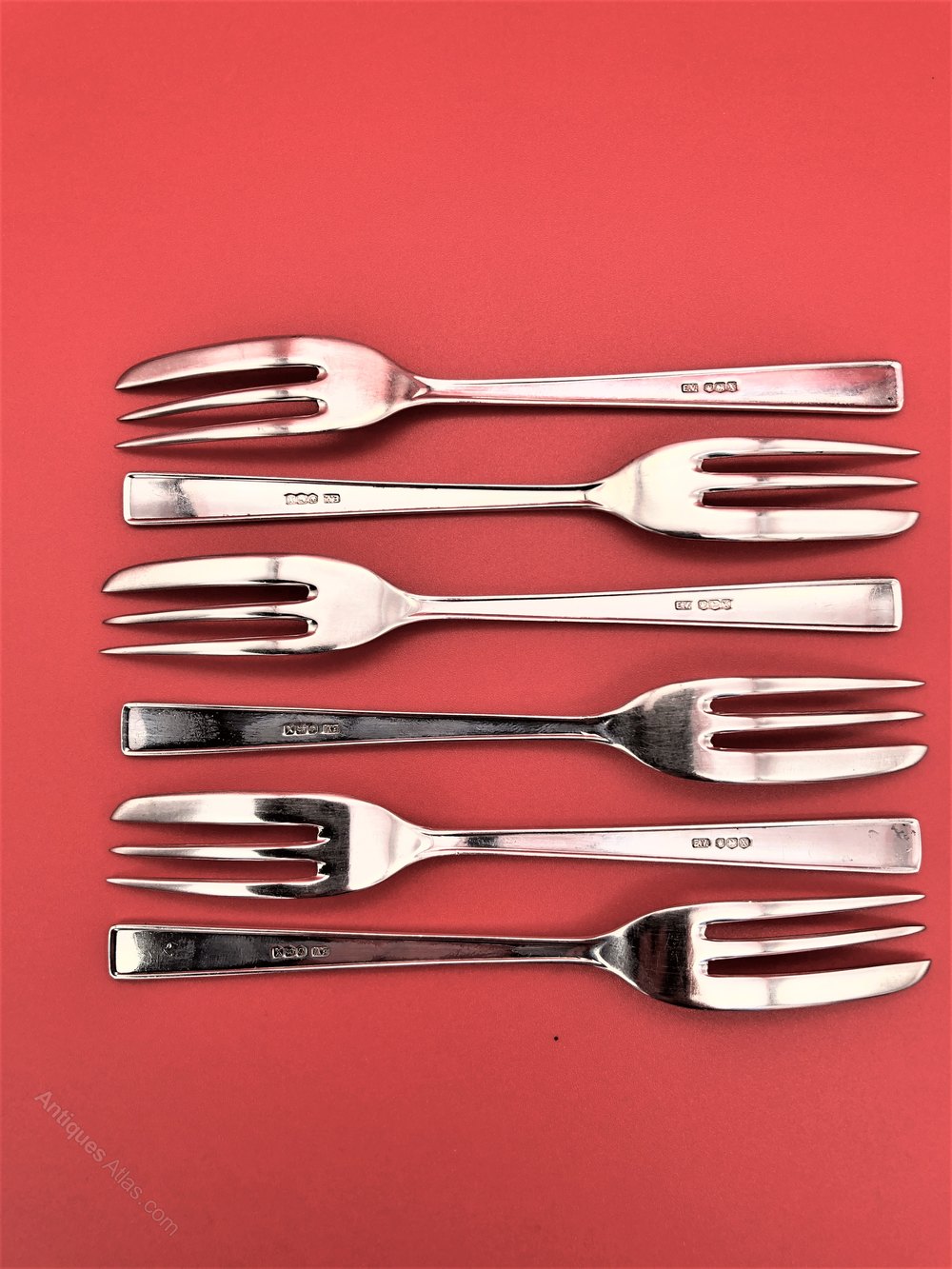 Antiques Atlas - 6 X Vintage Silver Cake Forks, Viner's Ltd, 1965 ...