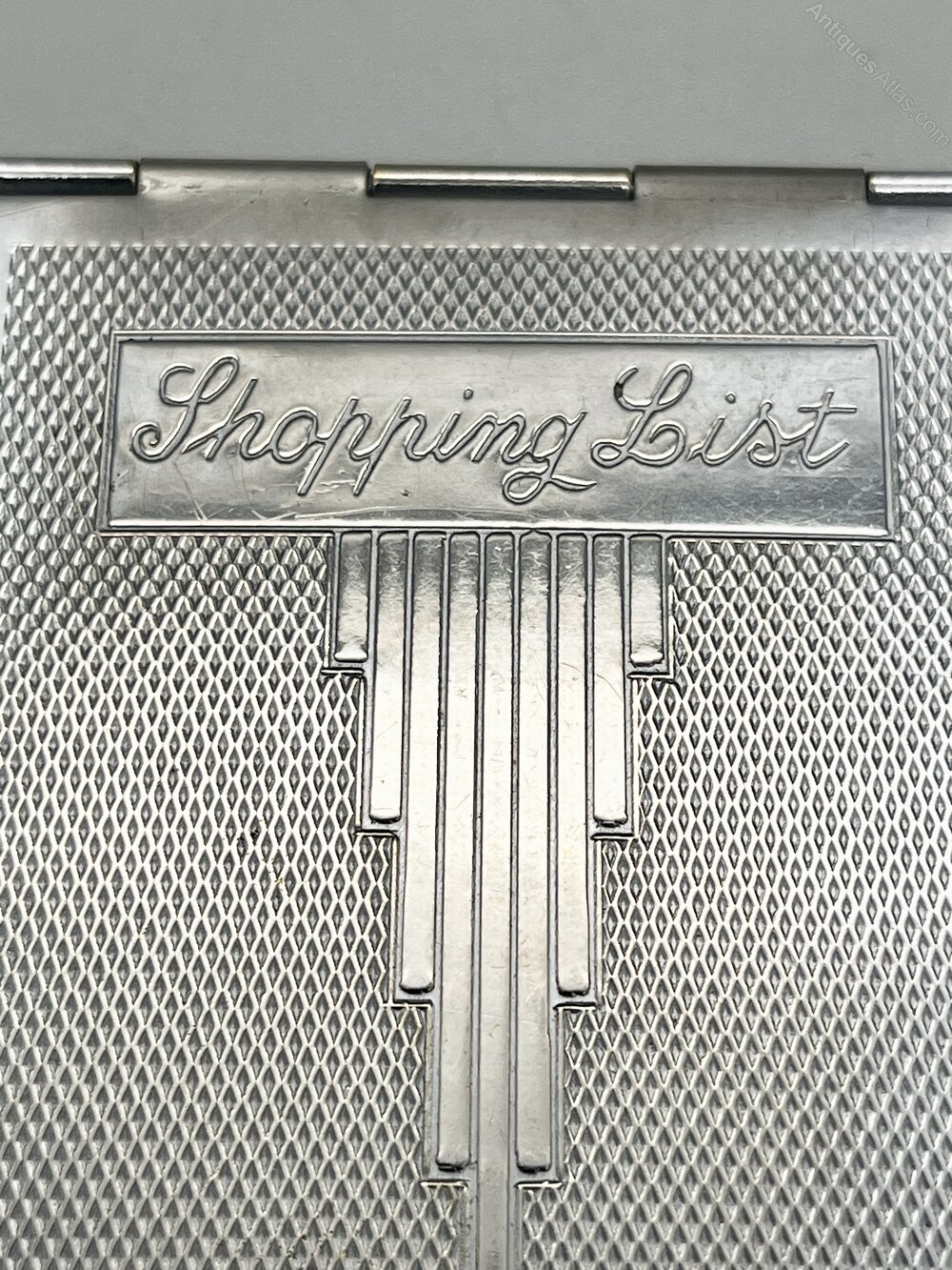 Antiques Atlas - Art Deco Chrome Shopping List Cover, C.1930s ...