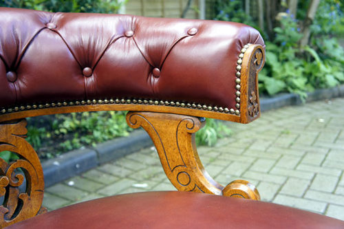 Antique Chair - Irish Oak Desk Or Library Chair - Antiques Atlas