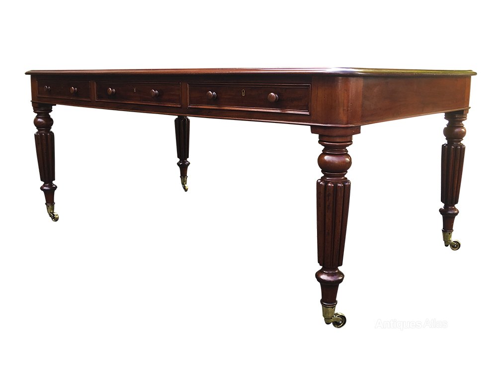 Antique Mahogany Library Table Or Desk - Antiques Atlas