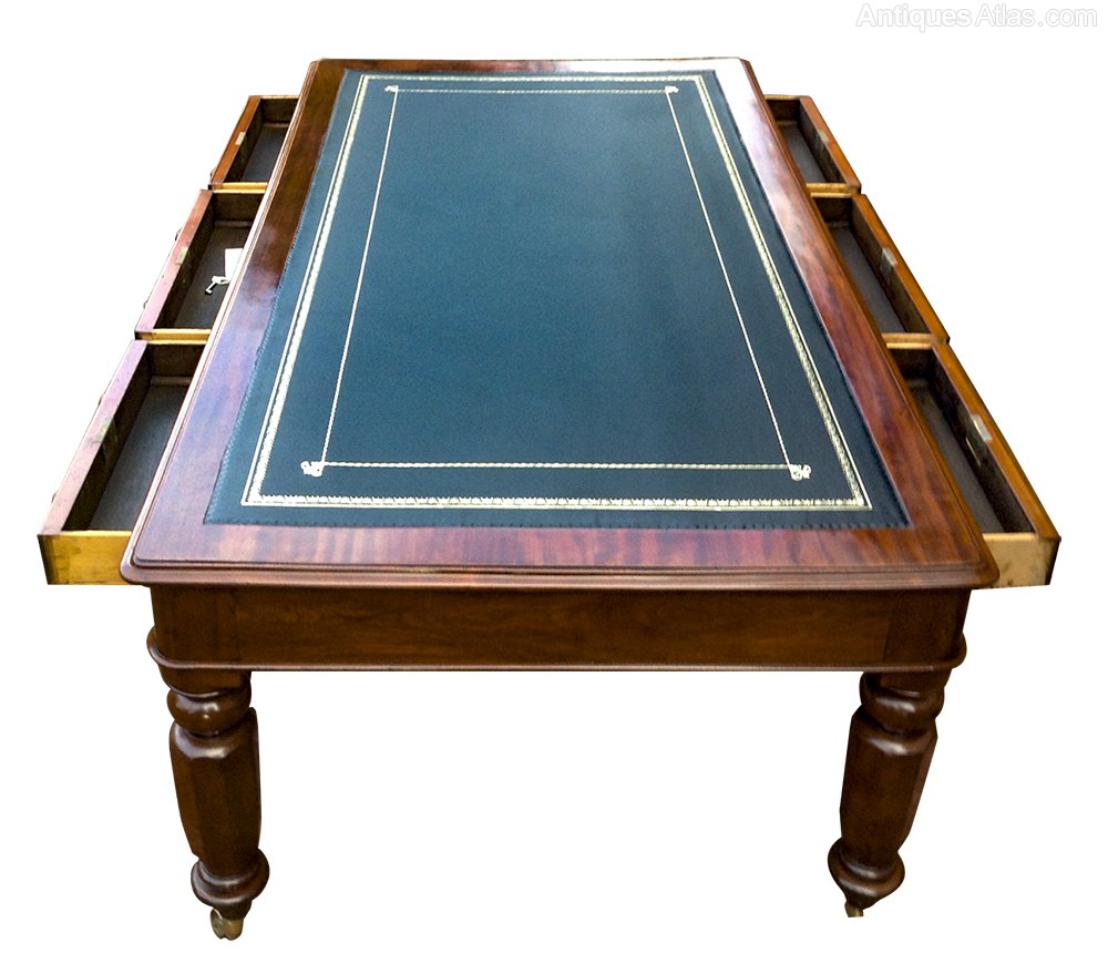 Antique Mahogany Partners Library Table Or Desk - Antiques Atlas