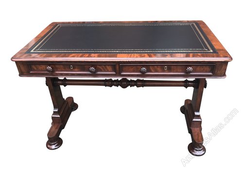 Antique Mahogany Library Writing Table - Antiques Atlas