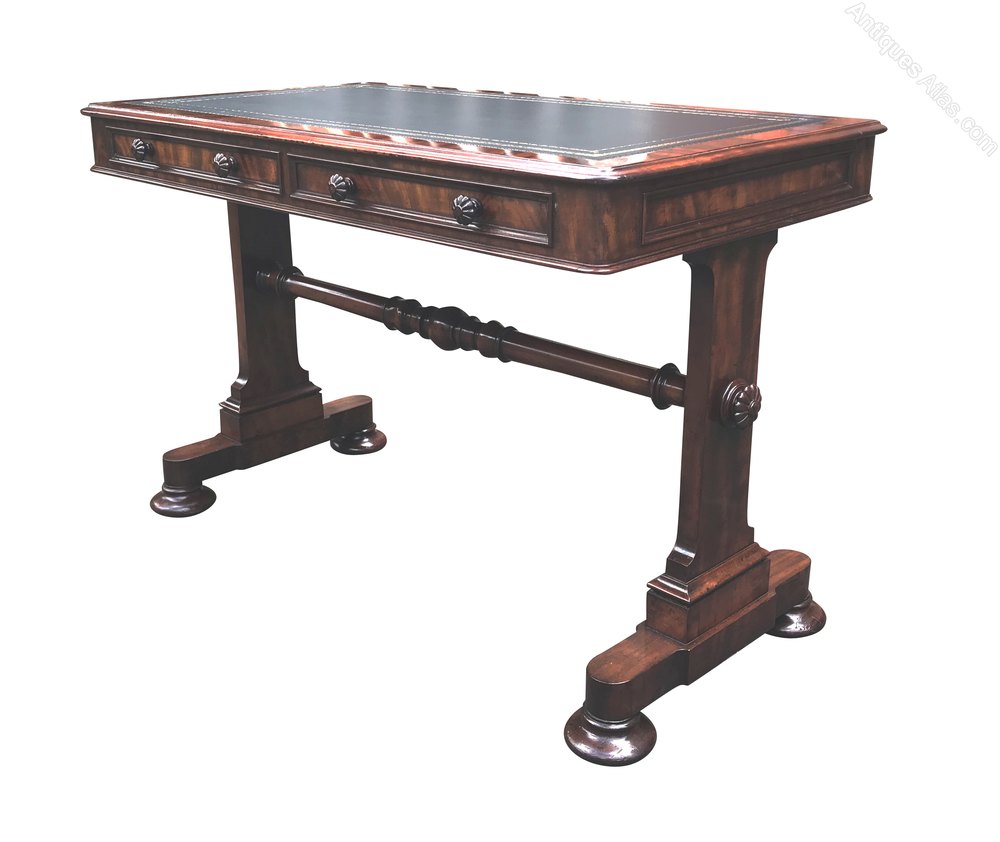 Antique Mahogany Library Writing Table - Antiques Atlas