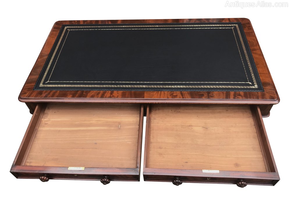 Antique Mahogany Library Writing Table - Antiques Atlas