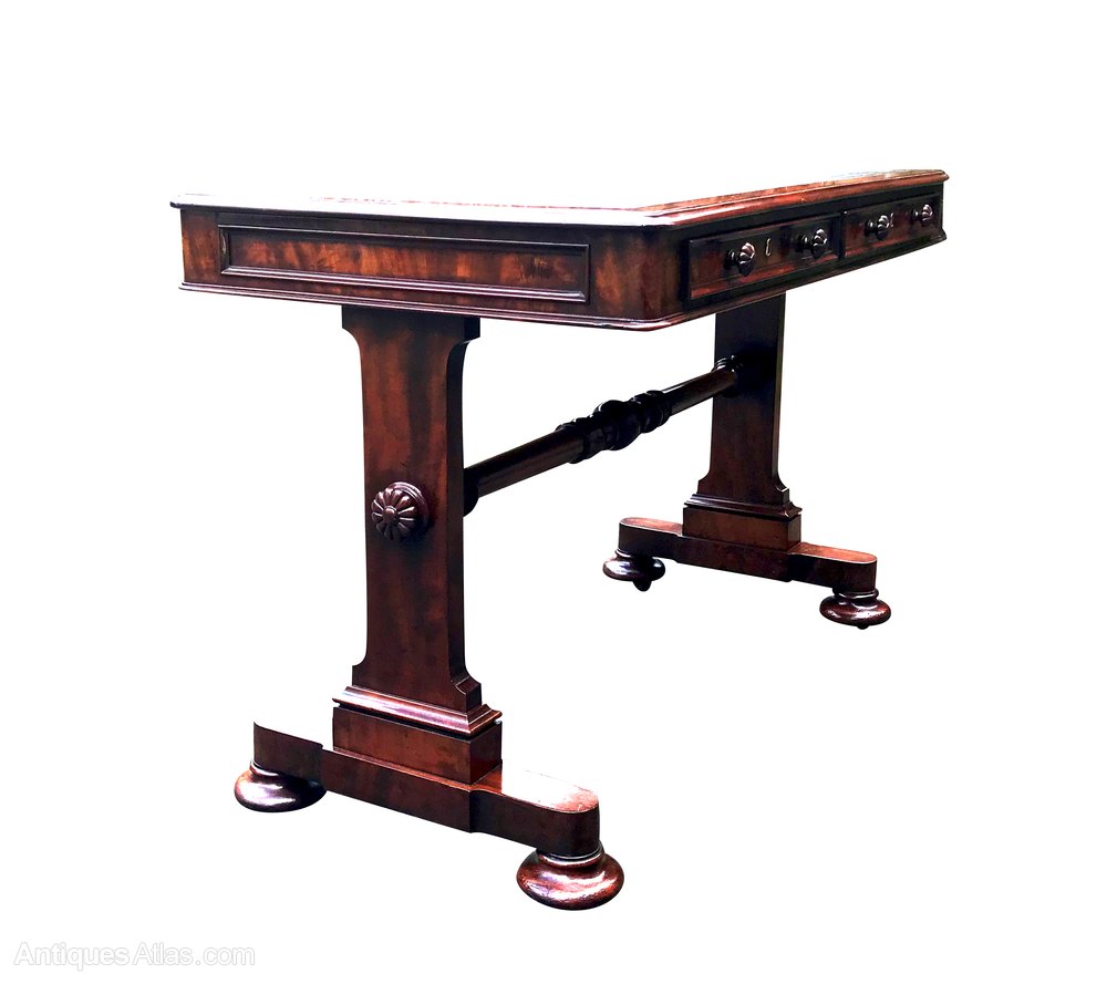 Antique Mahogany Library Writing Table - Antiques Atlas