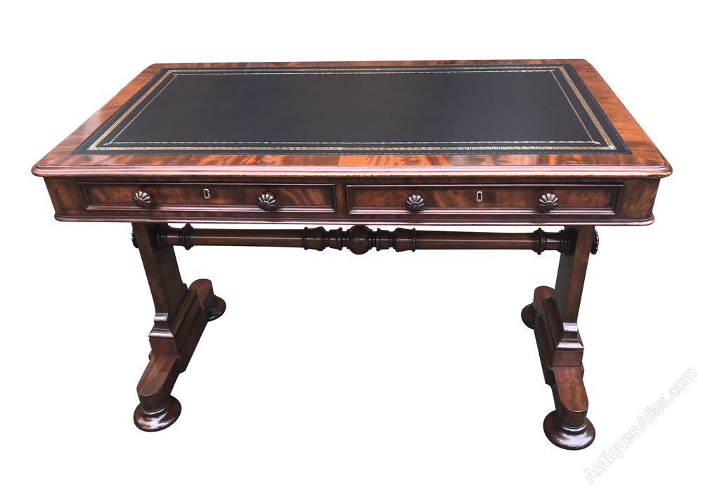 Antique Mahogany Library Writing Table - Antiques Atlas