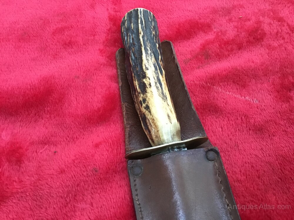 Antiques Atlas - Stag Handled Dagger With A Commando Knife Blade as1017a499