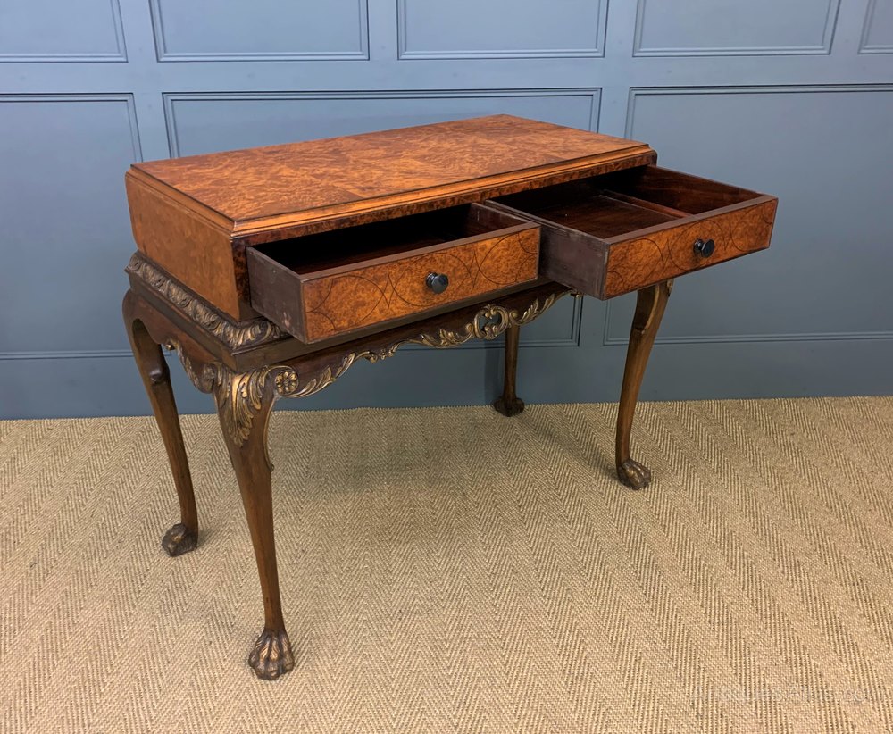 Burr Walnut Side Table - Antiques Atlas