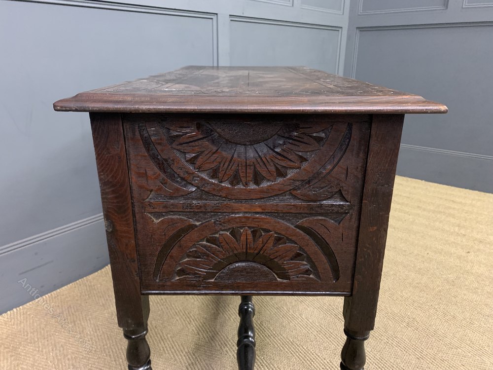 Carved Oak Side Table - Antiques Atlas