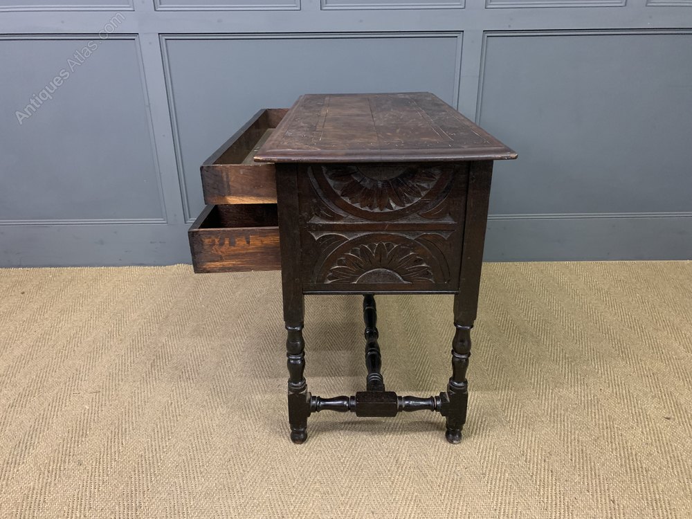 Carved Oak Side Table - Antiques Atlas