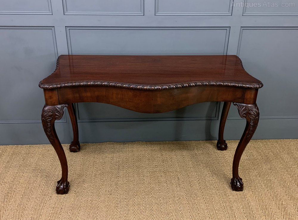 Chippendale Style Serpentine Shaped Mahogany Table - Antiques Atlas