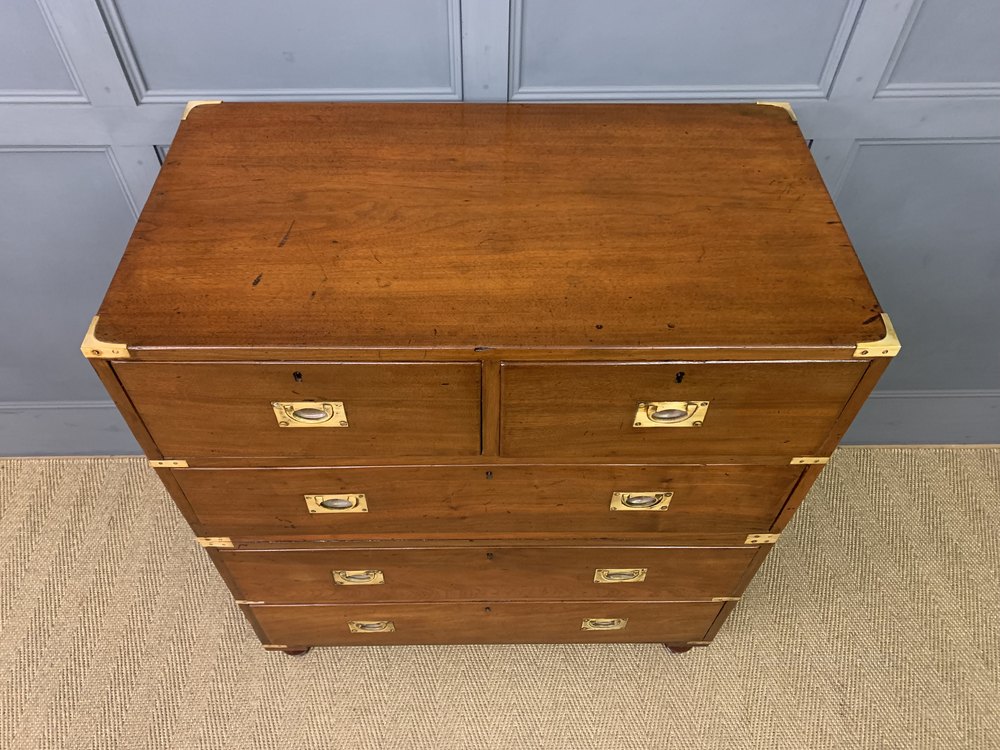 Victorian Walnut Military Chest Of Drawers - Antiques Atlas