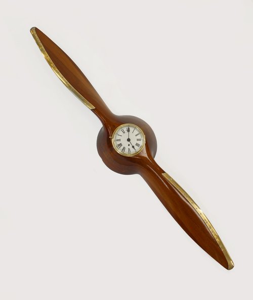 Antiques Atlas - Laminated Wooden Propeller With Clock