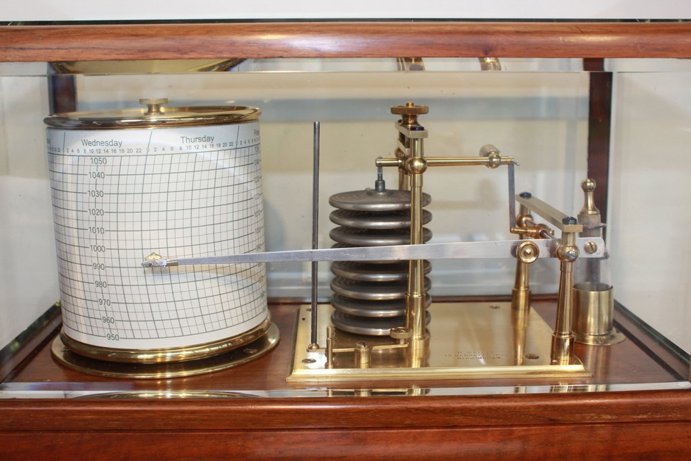 Antiques Atlas - Walnut Barograph On A Bespoke Bracket