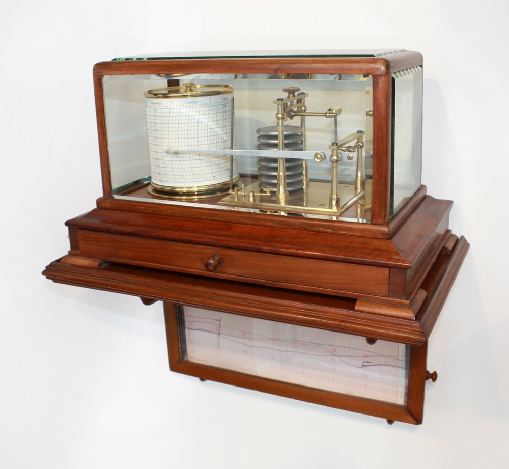 Antiques Atlas - Walnut Barograph On A Bespoke Bracket