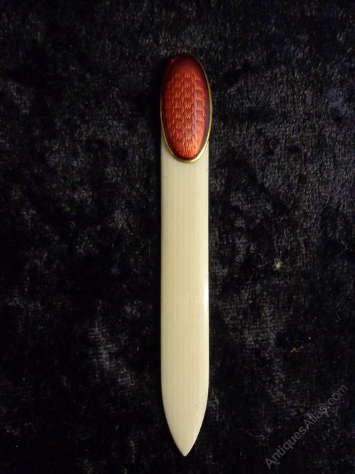 Antiques Atlas - Art Deco Ivory & Enamel Bookmark.