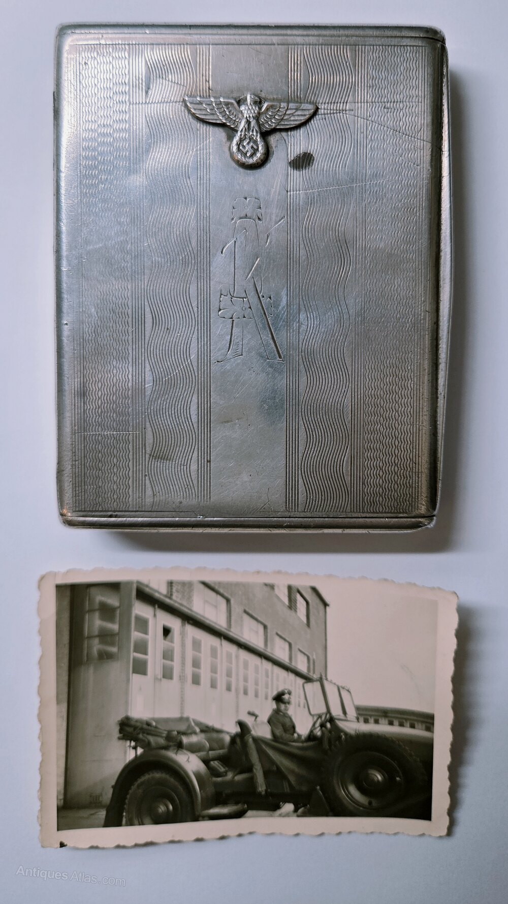 Antiques Atlas - WW2 German Officer's Cigarette Case In White Metal ...