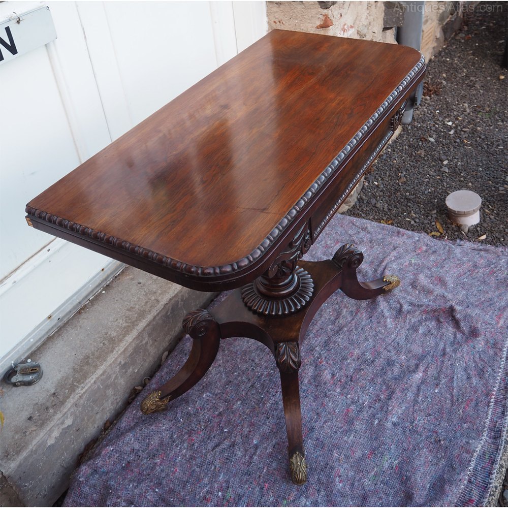Classical Regency Rosewood Card Table - Antiques Atlas