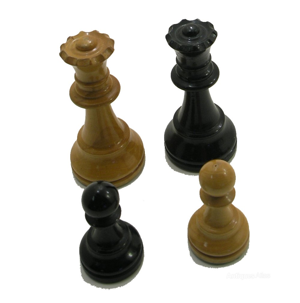 Antiques Atlas - Edwardian Boxed Staunton Type Chess Set.