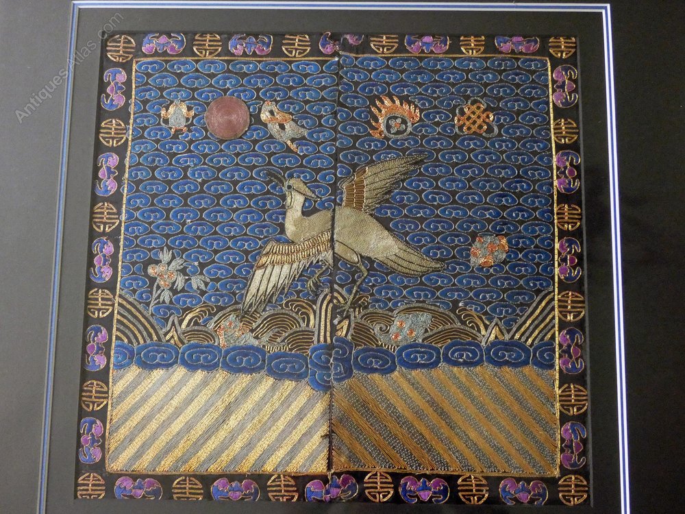 Antiques Atlas - Chinese Mandarin Square / Rank Badge 19th Century