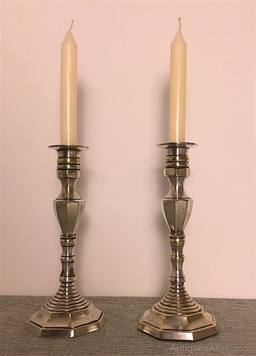 Antiques Atlas - A Good Pair Of Edwardian Candlesticks Candholders