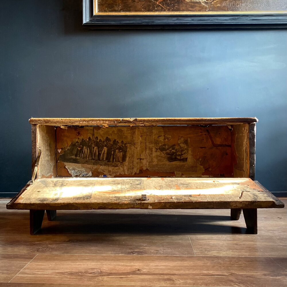 Queen Anne English Oak 6 Plank Coffer C.1700 as518a796 - Antiques Atlas