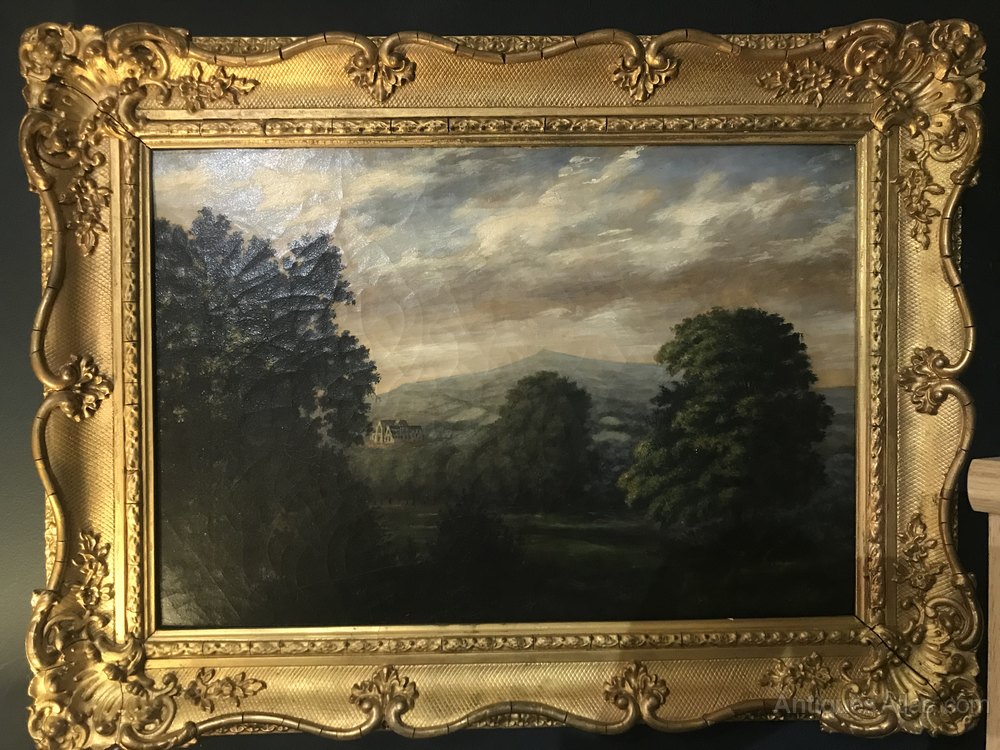 Antiques Atlas - Regency Oil On Canvas Of Country Landscape